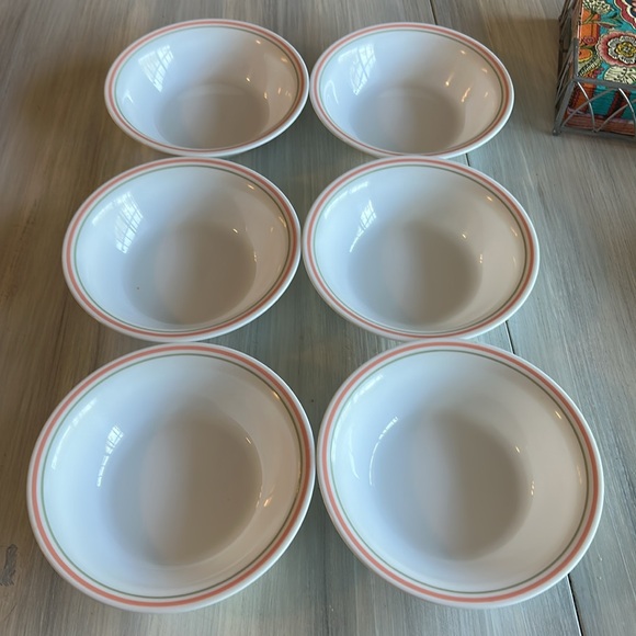 Corelle | Dining | 6 Corningware Peach Floral Pattern 7 Inch Bowls Like ...